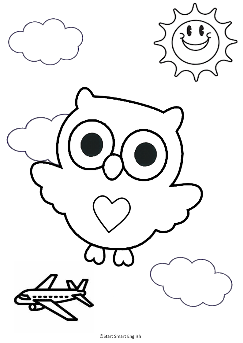Hugo – Sunny & Cloudy Colouring Free Printable ESL Activity